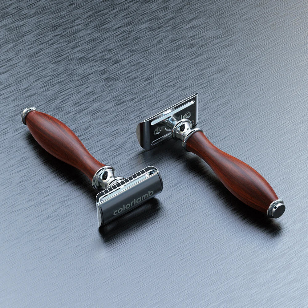Classic Wooden Handle Double-Edge Safety Razor