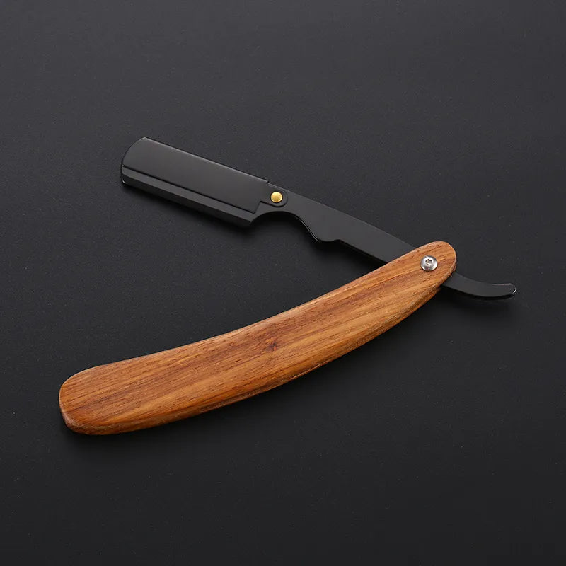 High-End Manual Wooden Straight Razor